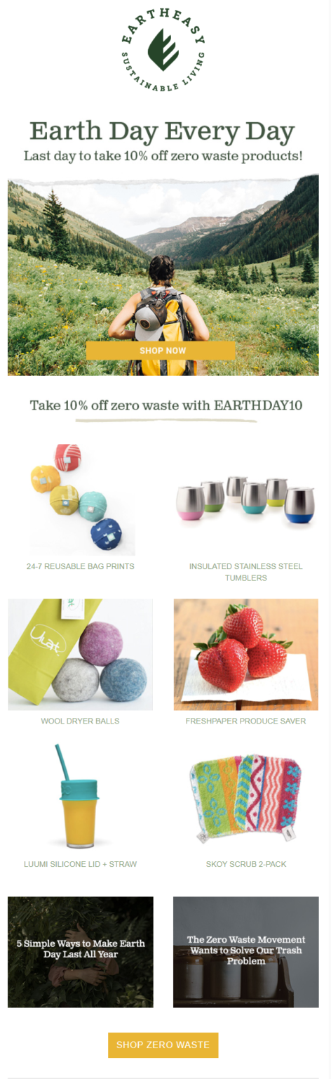 Earth Day Email Campaign Examples, Free Templates & Subject Lines