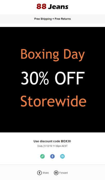 Beautiful Boxing Day Email Campaign Ideas