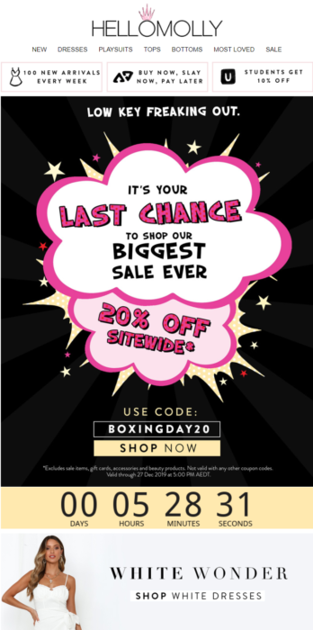 Beautiful Boxing Day Email Campaign Ideas